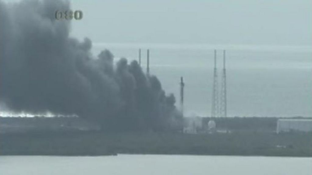 SpaceX rocket: Explosion at Kennedy Space Center ahead of launch - BBC News