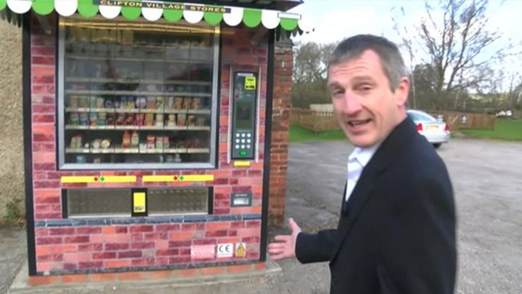 Large vending machine for Derbyshire village with no shop - BBC News