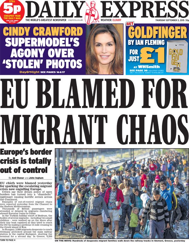 Newspaper headlines: Migrant crisis, blue whale, visiting friends and ...